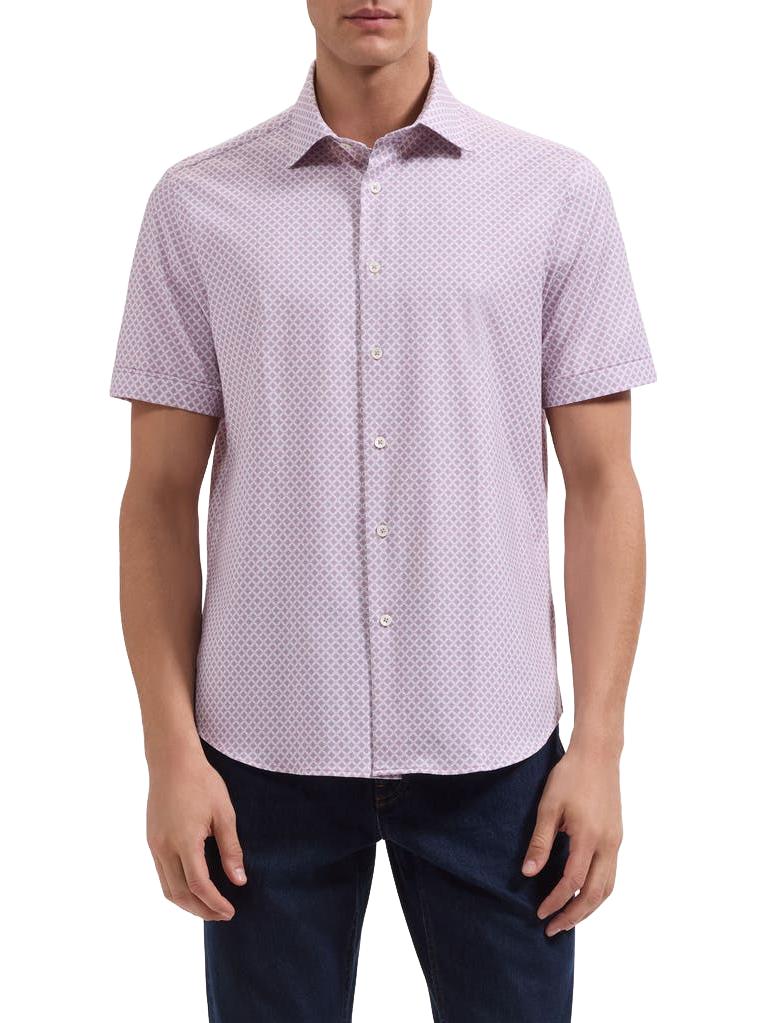 BUGATCHI miles ooohcotton® floral short sleeve button-up shirt